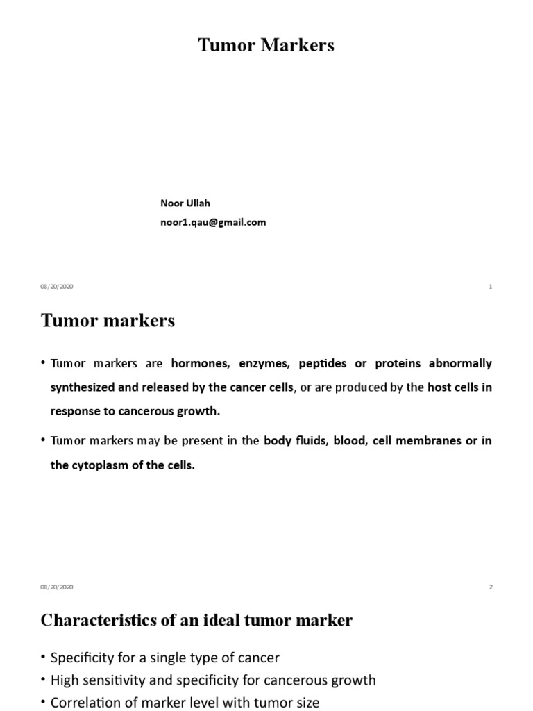 Tumor Markers | PDF | Biomarker | Prostate Specific Antigen