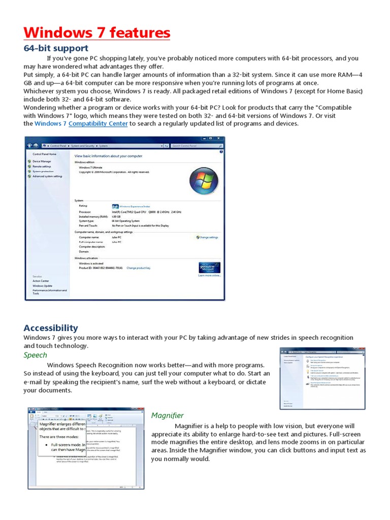 An Overview of the Accessibility, Security, and Productivity Features ...