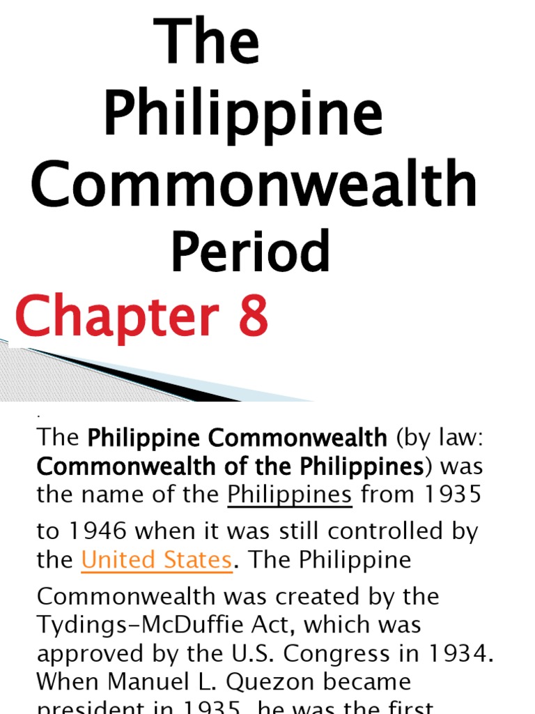 The Philippine Commonwealth Period | PDF | Philippines | Government