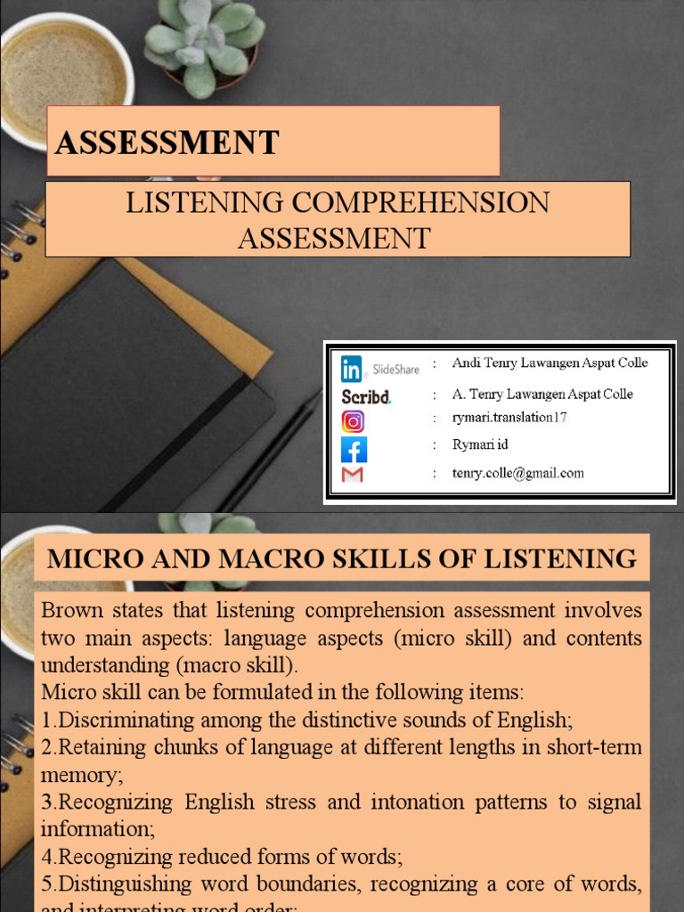 Assessment: Listening Comprehension Assessment | PDF | Reading ...