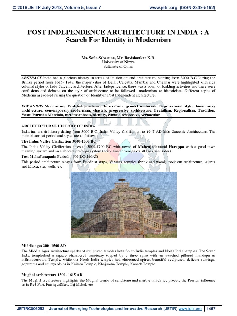 POST INDEPENDENCE ARCHITECTURE IN INDIA by Ms Sofia PDF | PDF ...