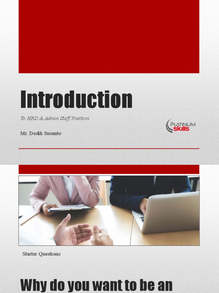 HRD Introduction To HRD & ADMIN | PDF | Human Resource Management | Human Resources