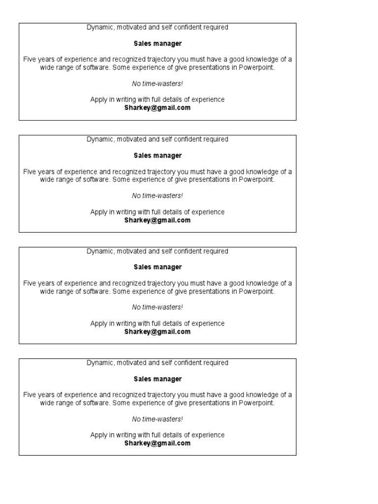 Sales Manager Job Application Details | PDF | Career & Growth