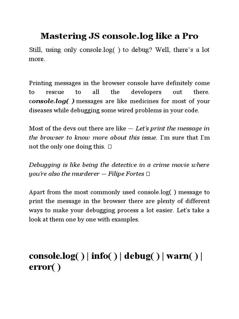 Mastering JS Console | Download Free PDF | Command Line Interface | Java Script