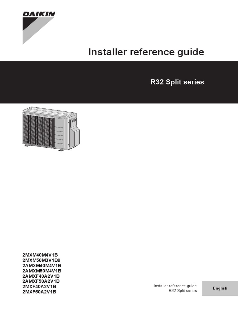 Daikin R32 Split Series Installer Reference Guide | PDF | Power Supply ...