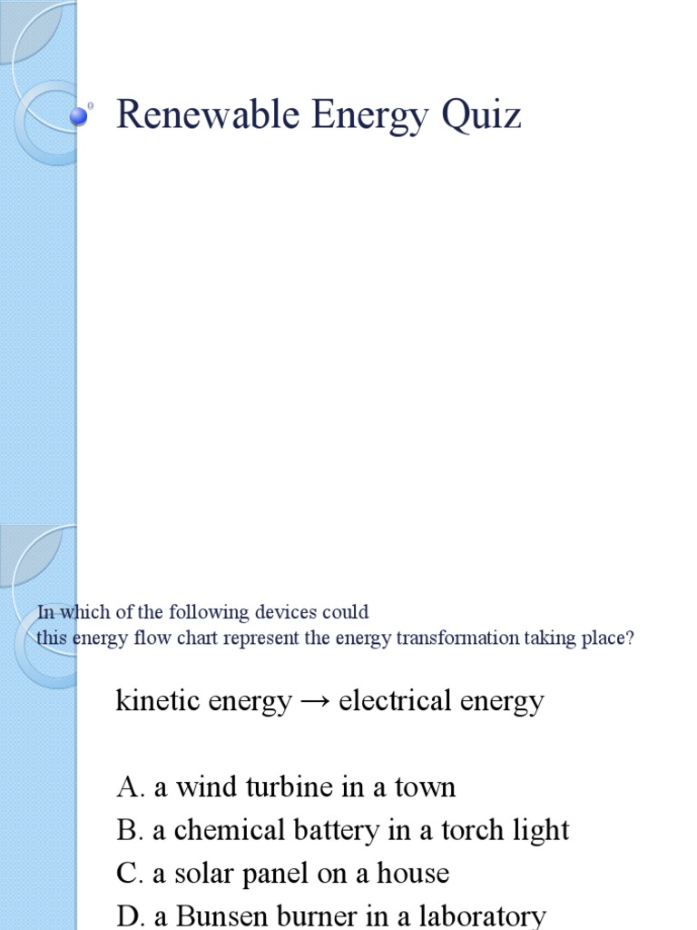 Renewable Energy Quiz | PDF | Greenhouse Effect | Atmosphere