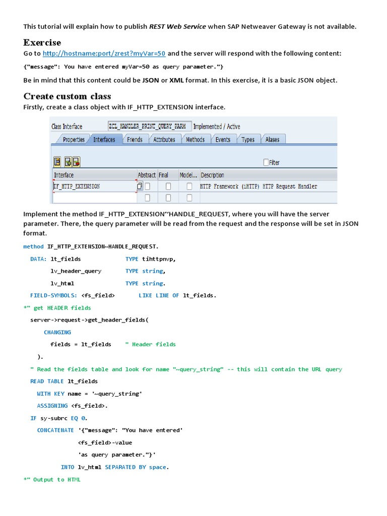 Como Publicar REST Web Service - ABAP SAP | Download Free PDF | Web ...