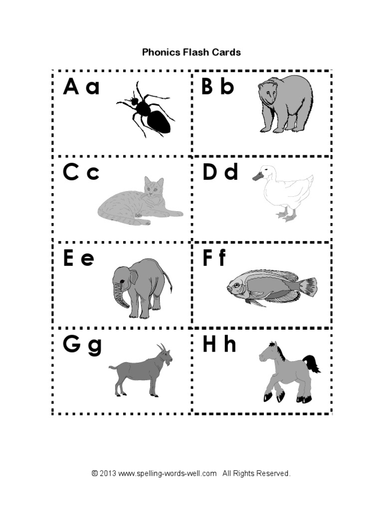 Aa BB CC DD Ee FF GG HH: Phonics Flash Cards | PDF