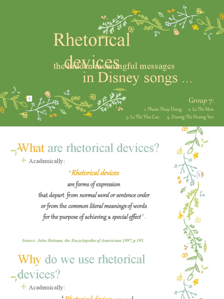 Rhetorical Devices: in Disney Songs .. | PDF | Metaphor