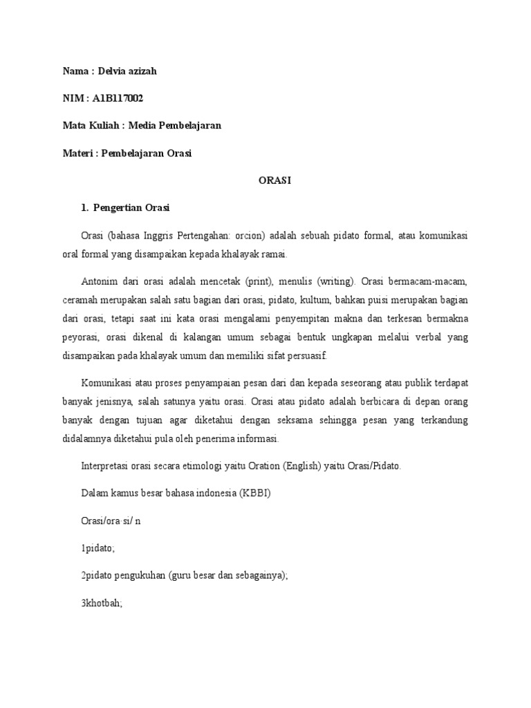 Real Materi Orasi | PDF | Karier & Perkembangan