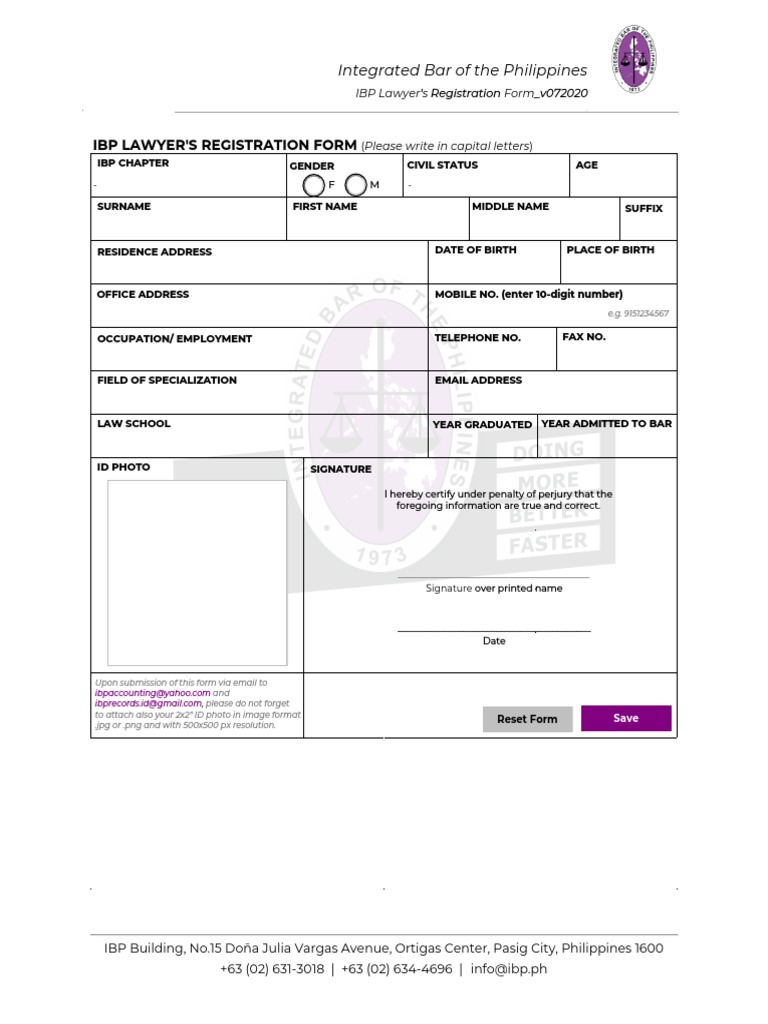 IBP Lawyer Registration Form Guide | PDF