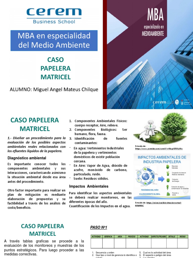 Caso Papelera Matricel - Miguel Angel Mateus Chilque | PDF | Calidad ...