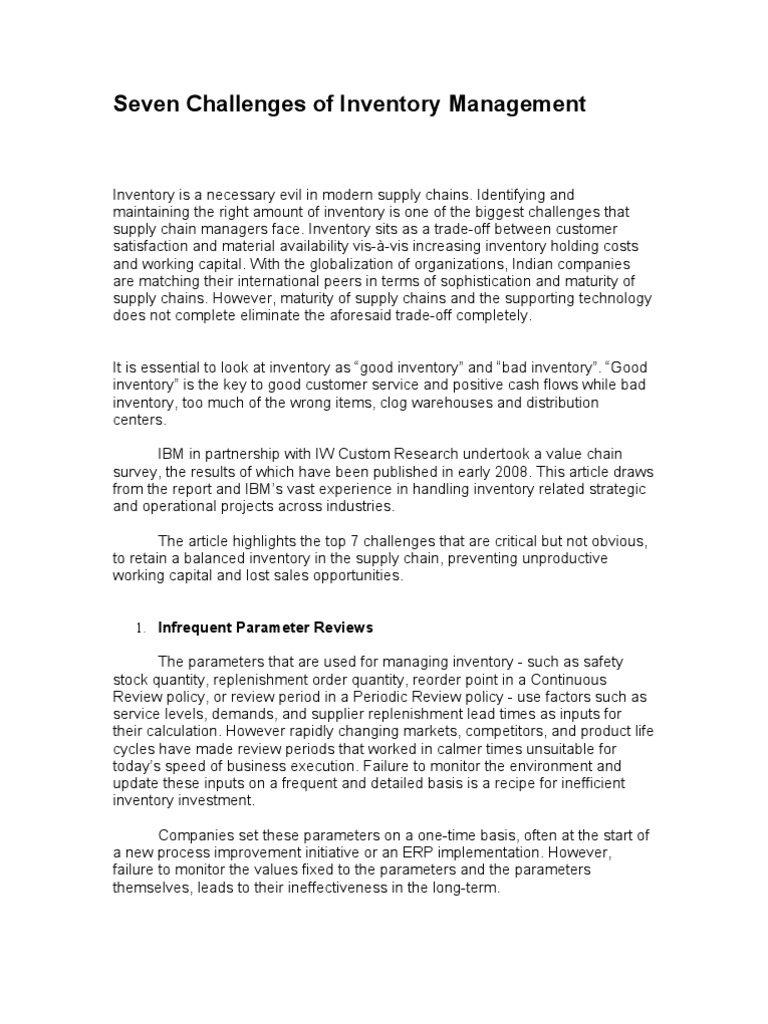 Inventory Management Challenges Explained | PDF | Inventory | Supply Chain
