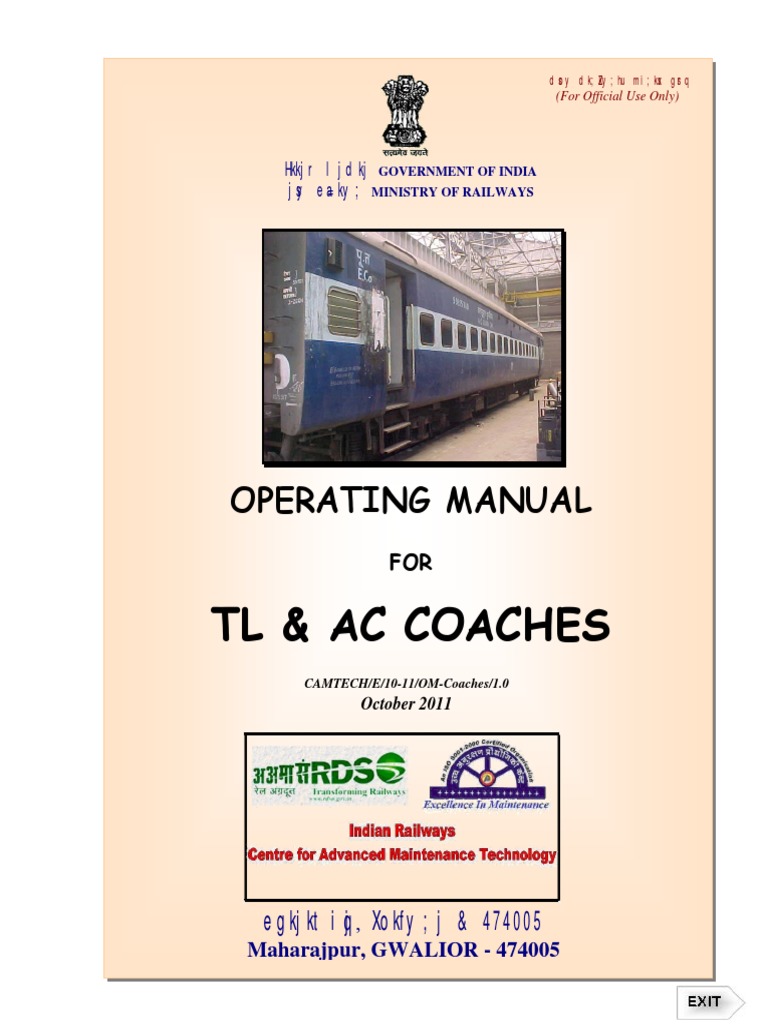 Operating Manual For TL & AC Coaches-Eng PDF | PDF | Power Inverter ...