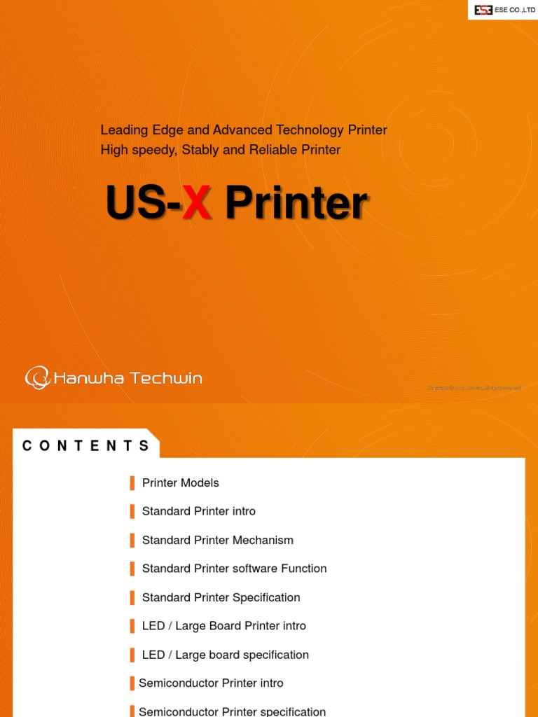 ESE Printer-Hanwha Techwin | PDF | Printed Circuit Board | Printer ...