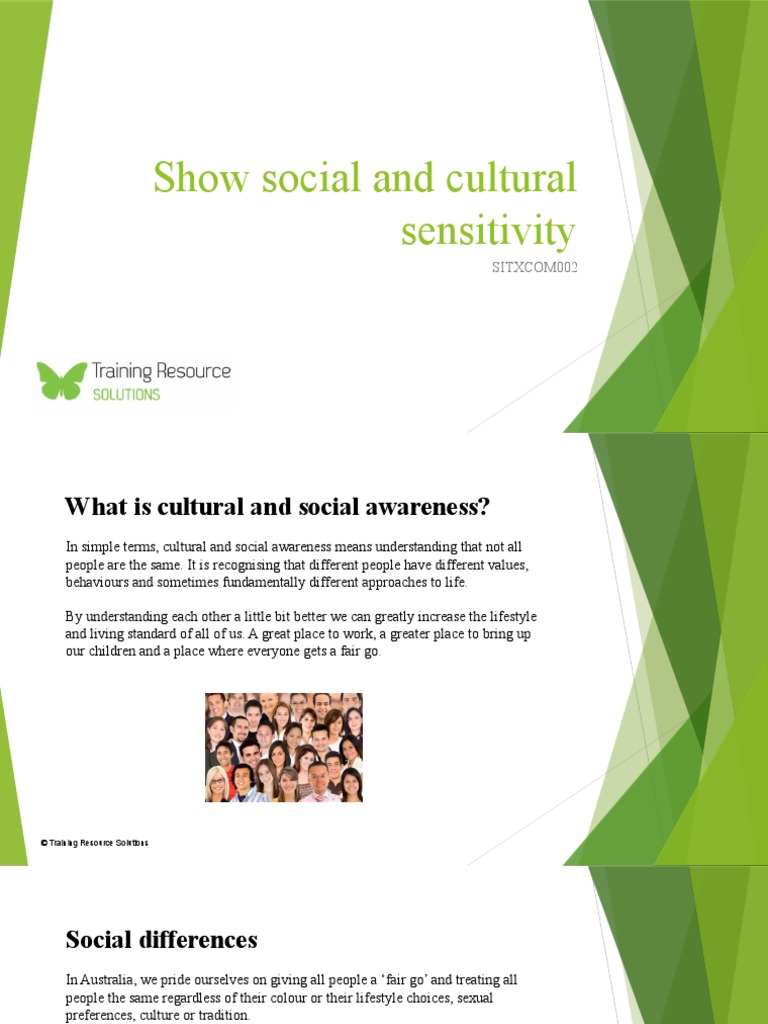 Show Social and Cultural Sensitivity - SITXCOM002 - Powerpoint | PDF ...