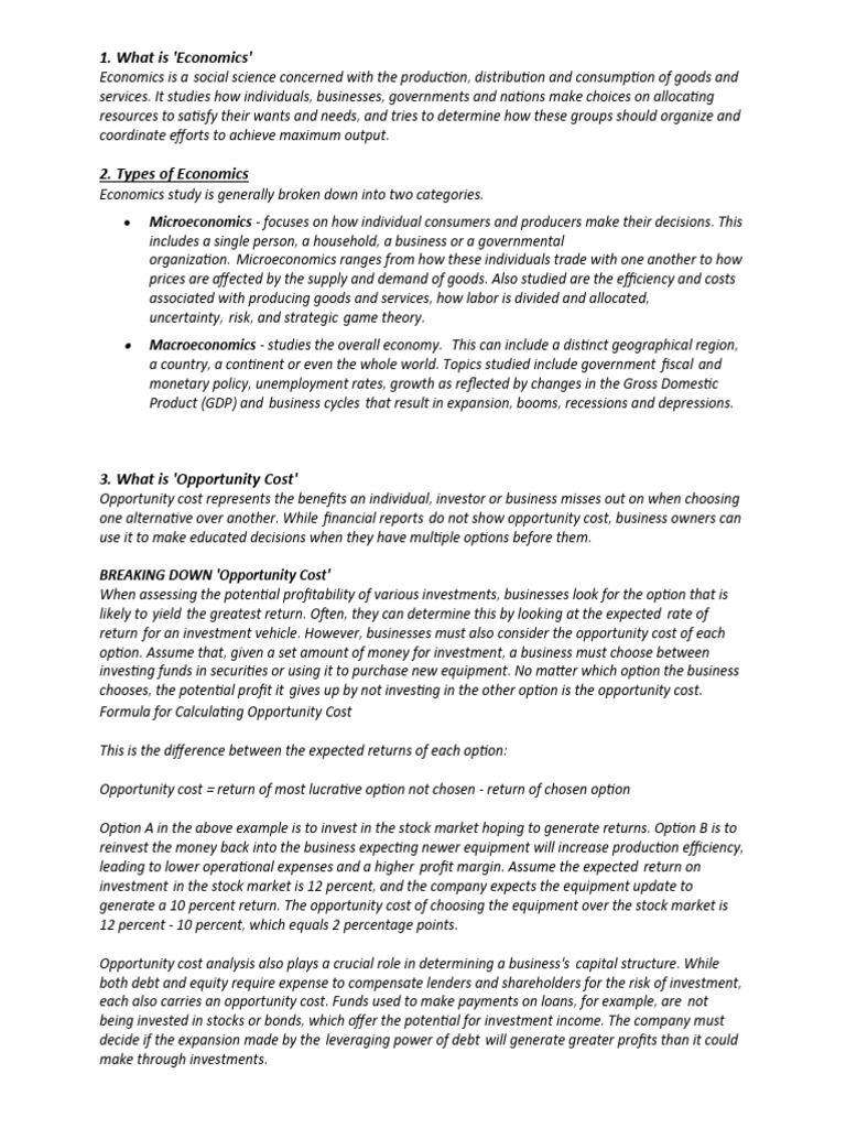 What Is 'Economics': Microeconomics - Focuses On How Individual ...