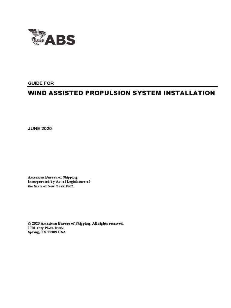 Wind Assisted Propulsion System Installation - Abs | PDF | Marine Propulsion | Propulsion