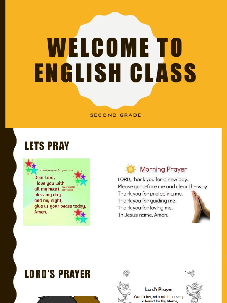 Welcome To English Class: Secondgrade | PDF
