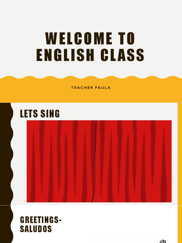 Welcome To English Class 1 | PDF