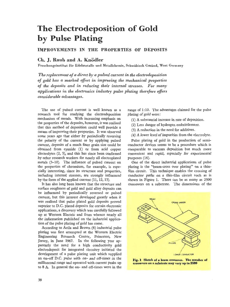 The Electrodeposition of Gold by Pulse Plating | PDF
