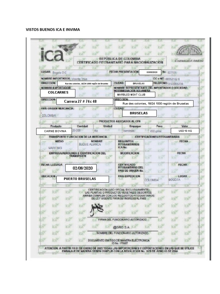 Vistos Buenos Ica e Invima | PDF | Industria de alimentos | Comida y bebida
