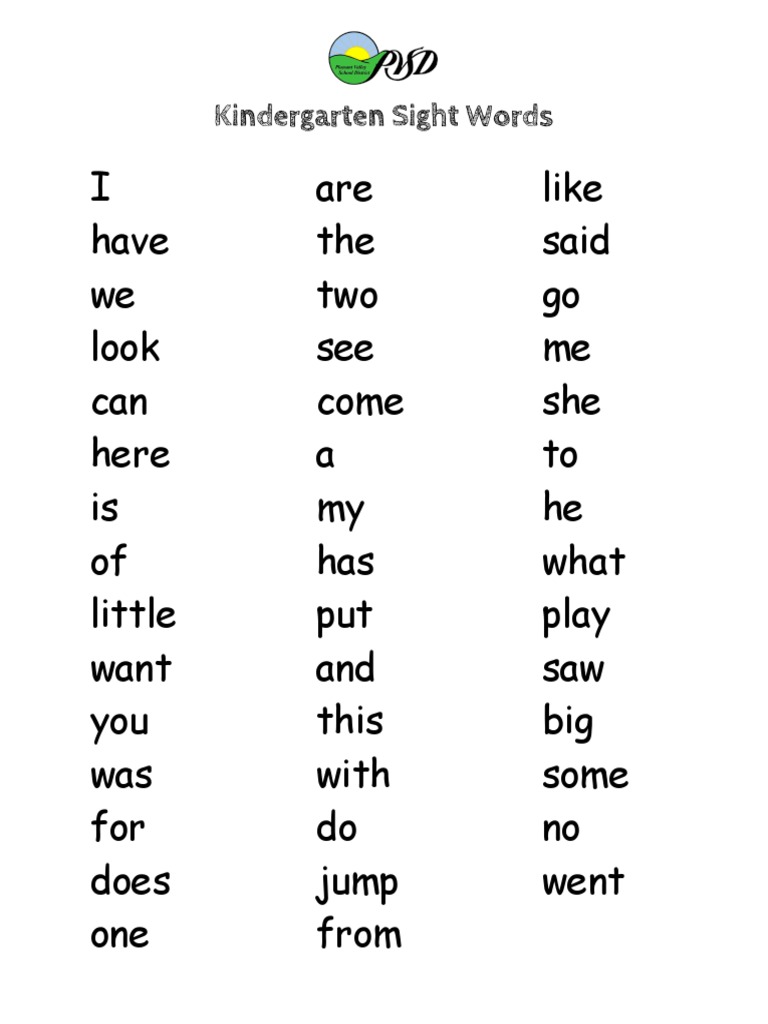 K Sight Words 20-21 | PDF