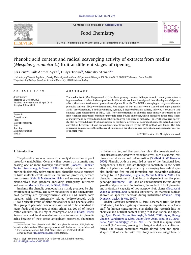 Phenolic Acid Content and Radical Scavenging Activity of Extracts From ...