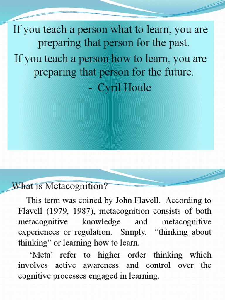 Metacognition | PDF | Metacognition | Learning