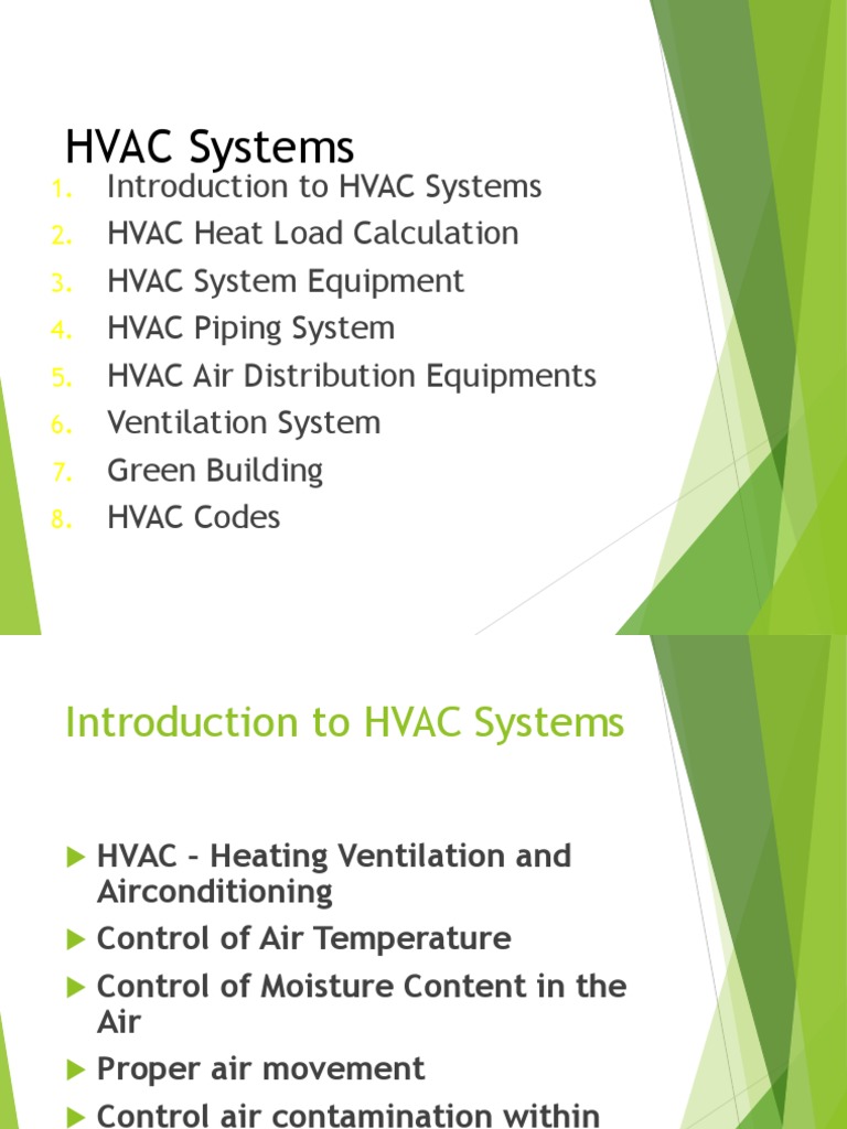 Presentation HVAC | PDF | Transport Phenomena | Machines
