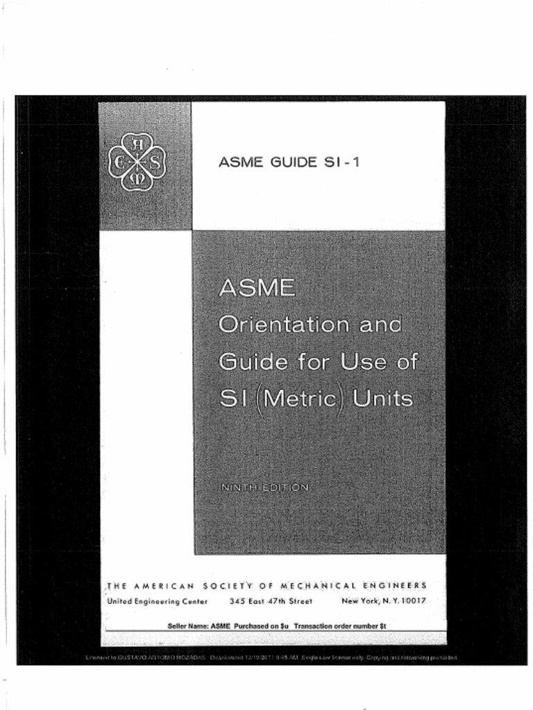 ASME GUIDE SI-1 1982 Conversión de Unidades PDF | PDF