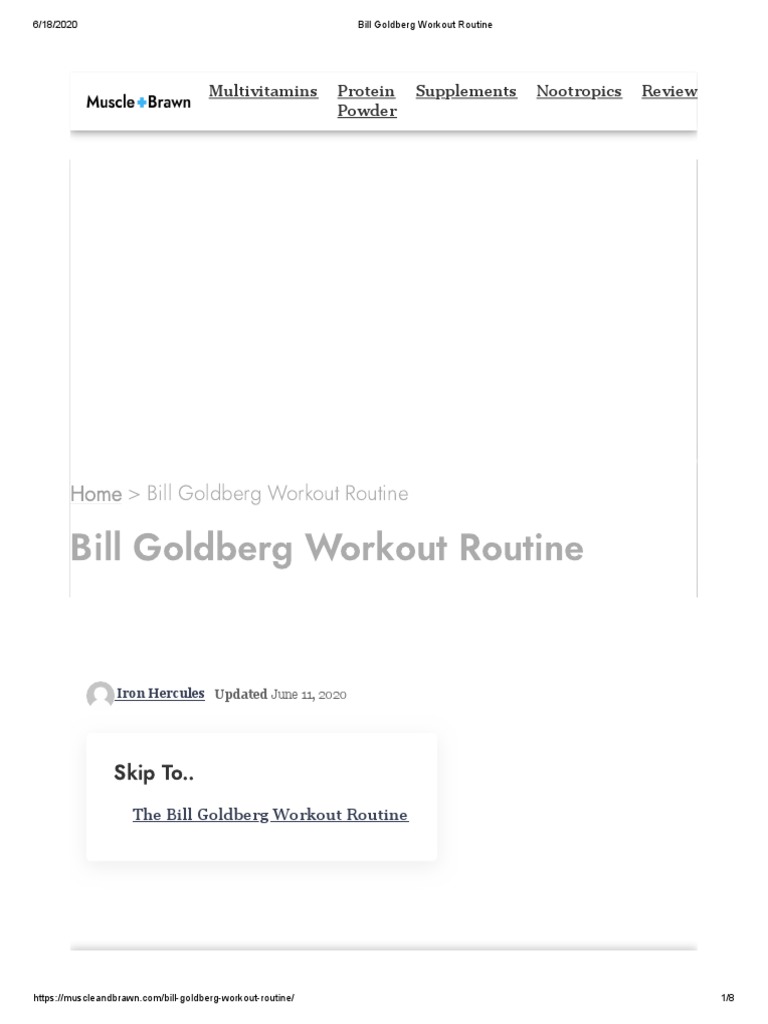 Bill Goldberg Workout Routine | PDF | Strength Training | Professional ...