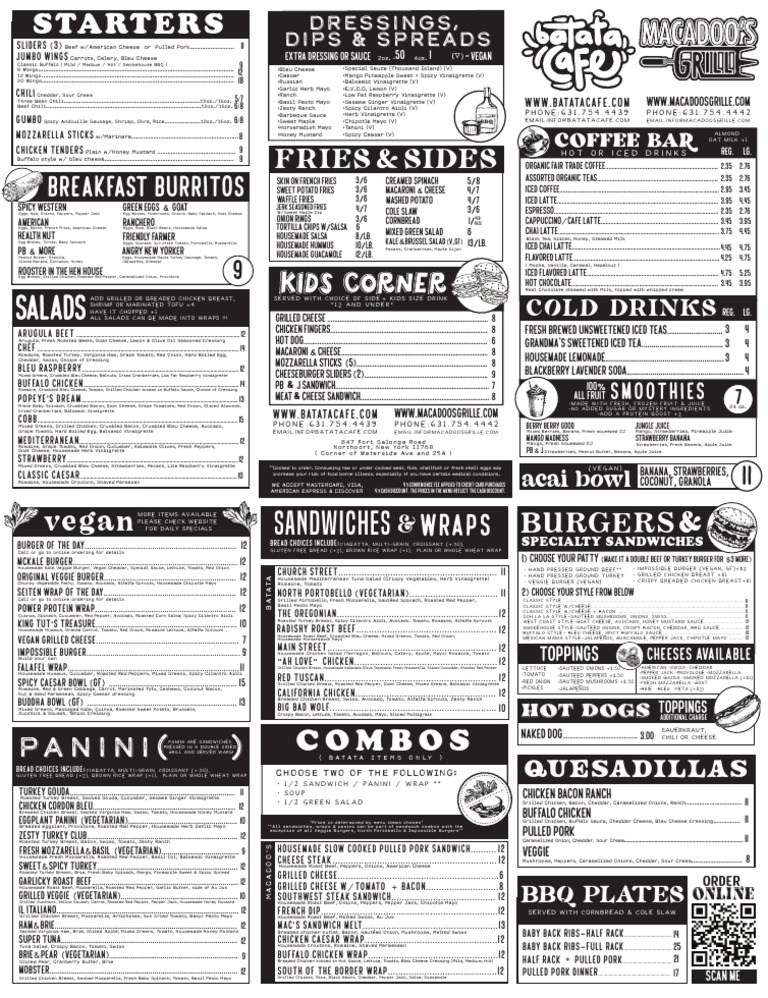 Lunch and Dinner Macadoos Grille April 2022 | PDF | Hamburgers | Salad