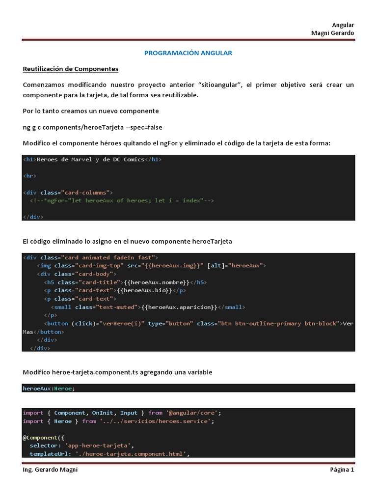 3-Angular, Input y Output, PIPES PDF | PDF | Programación de ...