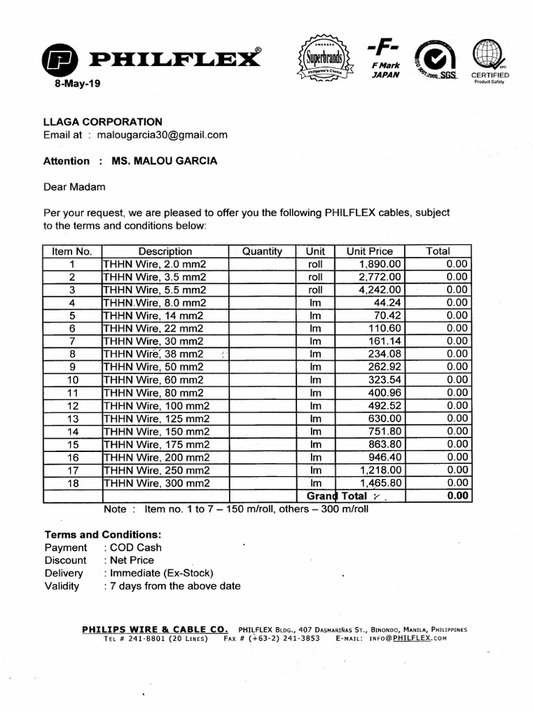 Philflex Price March 2019 | PDF