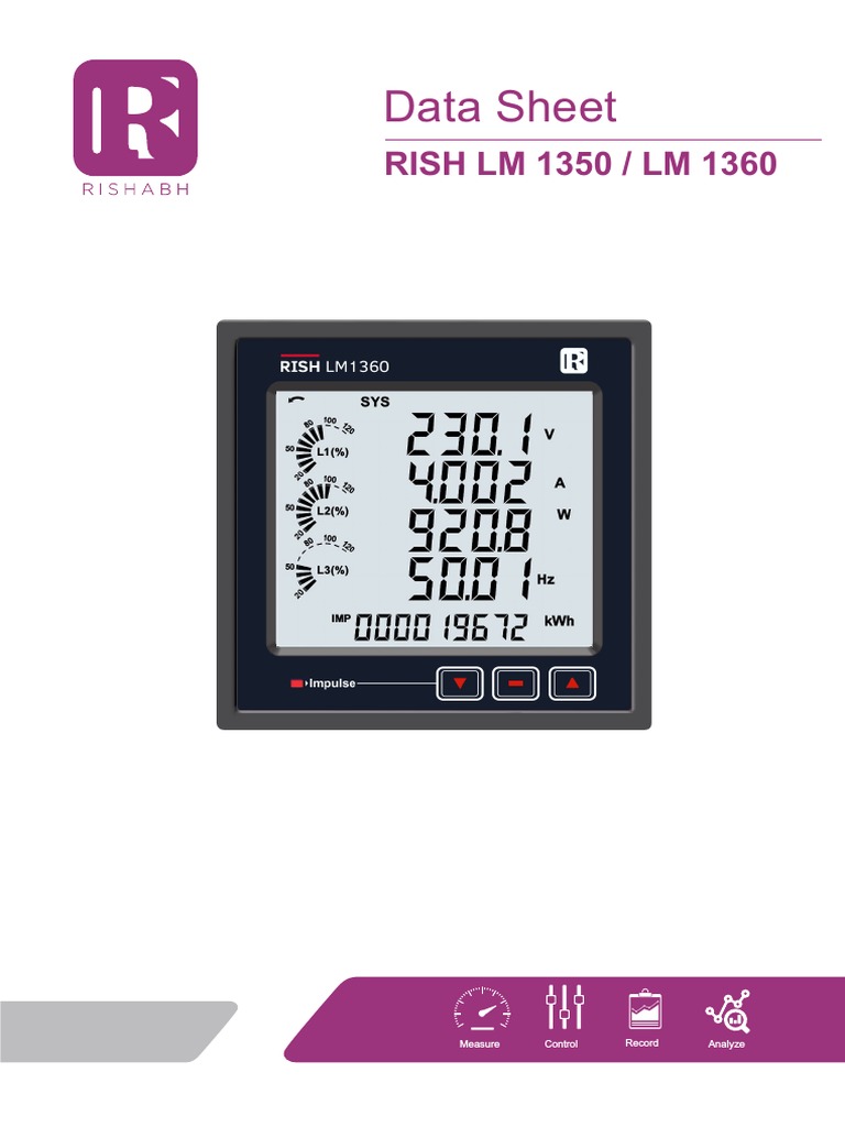Data Sheet: RISH LM 1350 / LM 1360 | PDF | Ac Power | Electronics
