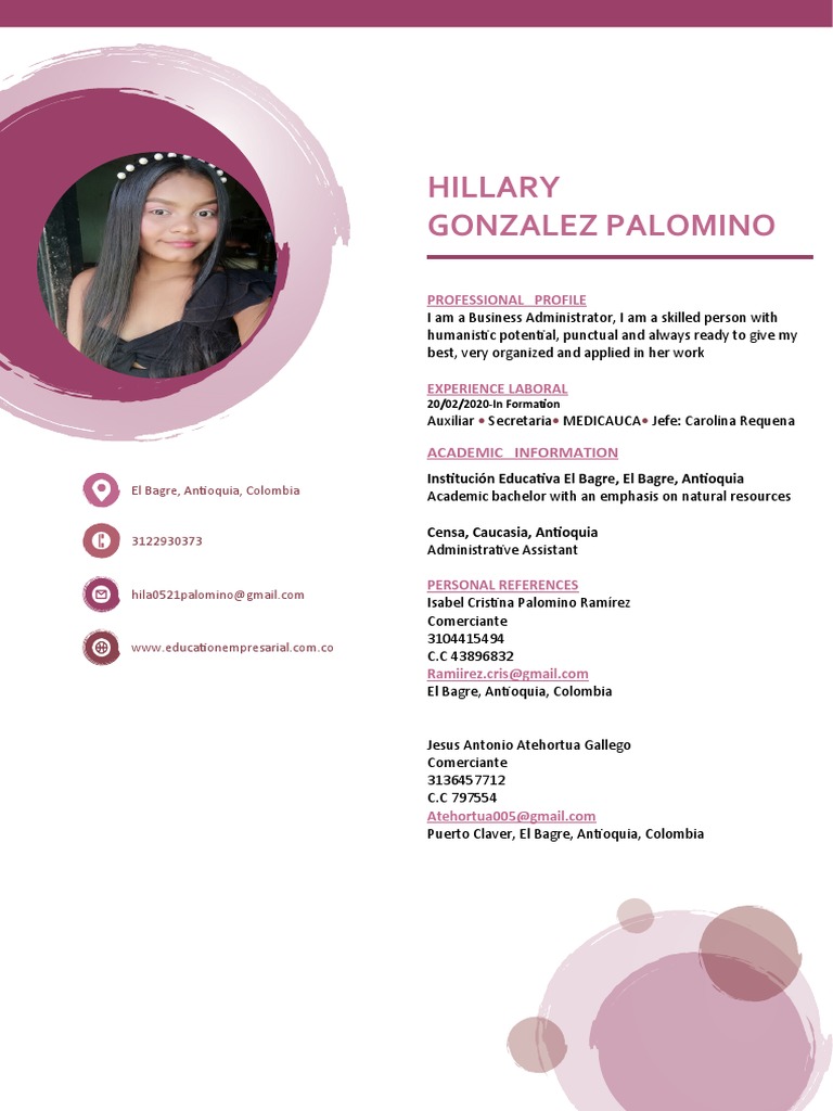 Hillary Gonzalez Palomino: Academic Information | PDF