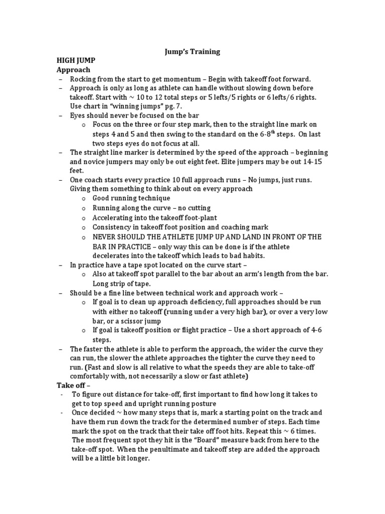 High Jump Training | PDF | Sports | Recreation