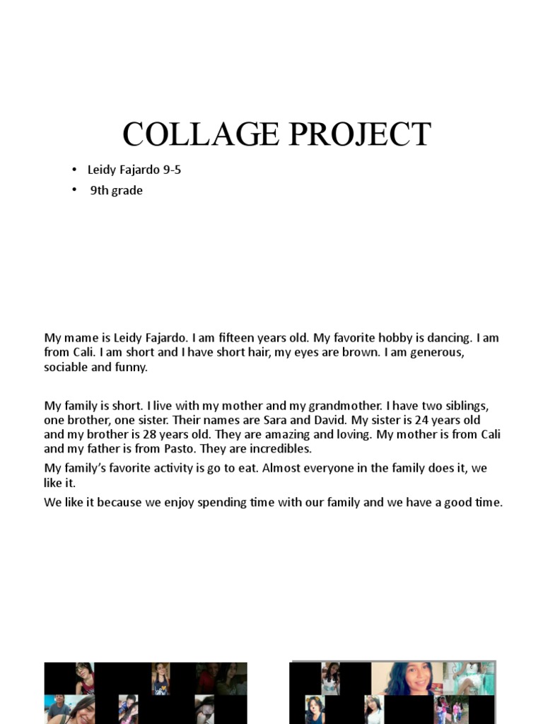 Collage Project: - Leidy Fajardo 9-5 - 9th Grade | PDF