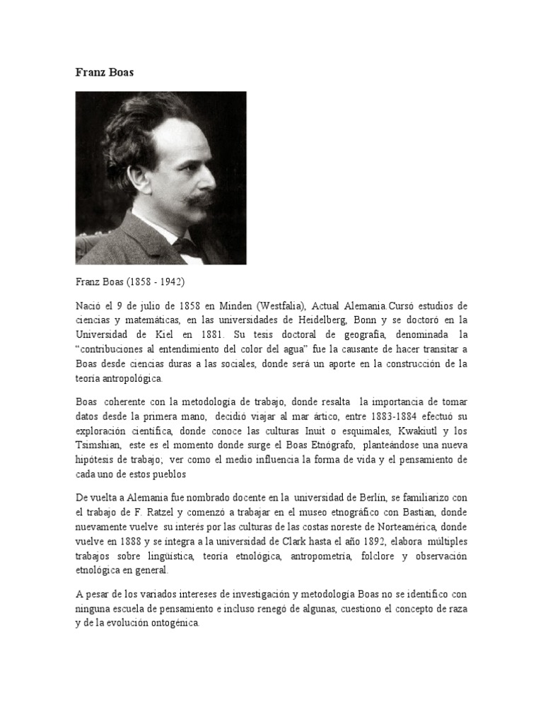 Franz Boas... 100514 | PDF | Franz Boas | Etnografía