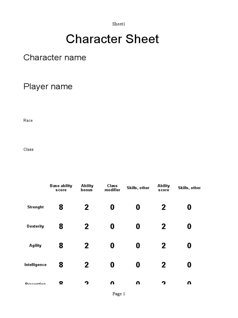 Interactive Excel Char Sheet For Konosuba TRPG | PDF | Tabletop Games ...