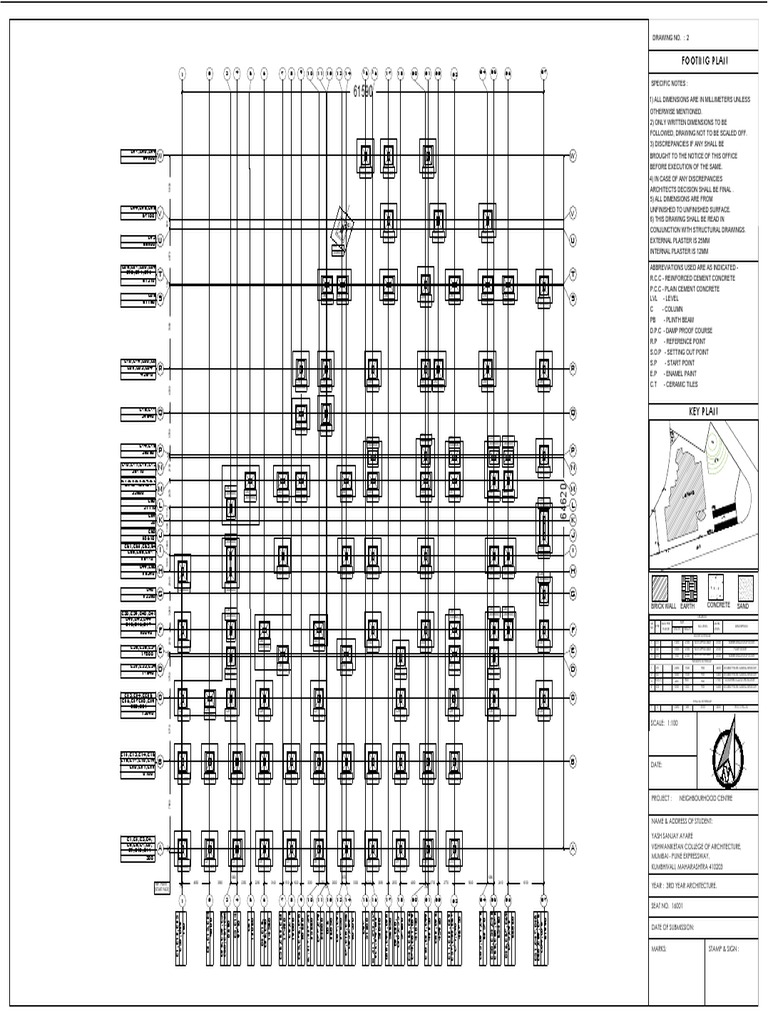 Footing Plan Drawing | PDF | Notation | Evaluation