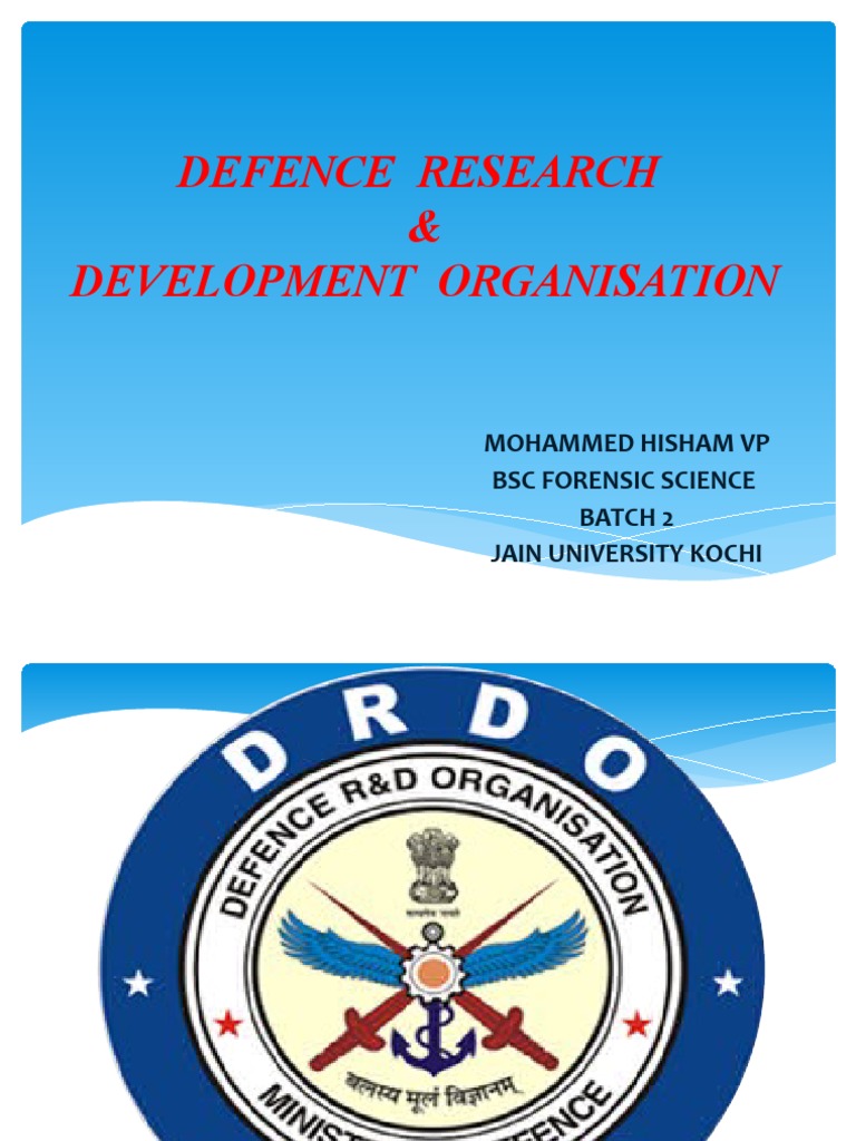 Defence Research & Development Organisation: Mohammed Hisham VP BSC ...