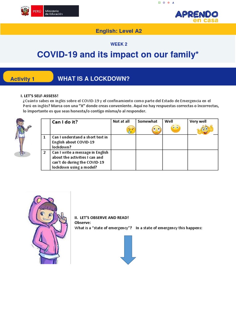 COVID-19 Lockdown Activities A2 Guide | PDF