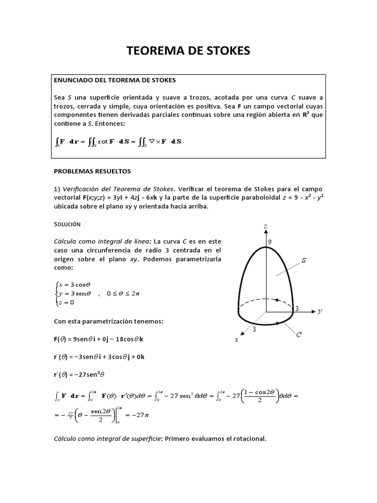 Teorema de Stokes | PDF | Integral | Álgebra abstracta