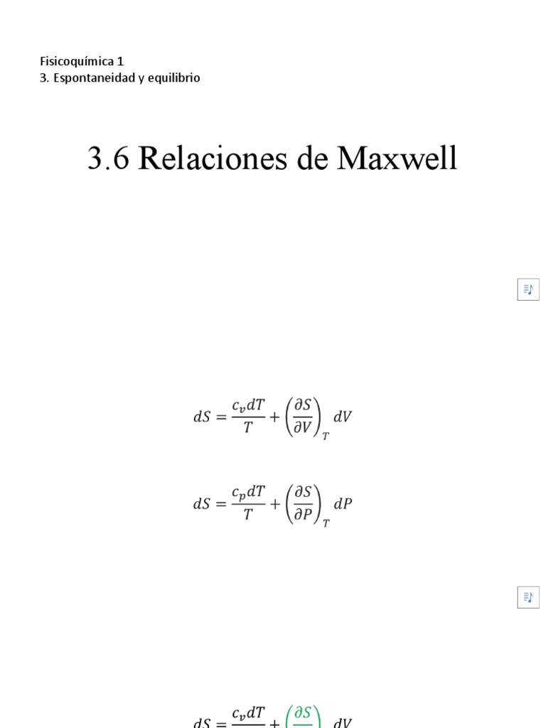 FQ1-2020.1 Relaciones de Maxwell - PPSX | PDF | Ciencia y matemáticas