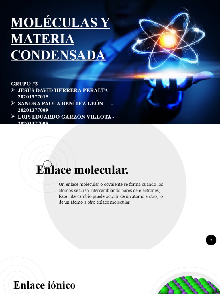 Moléculas y Materia Condensada | PDF | Enlace químico | Semiconductores
