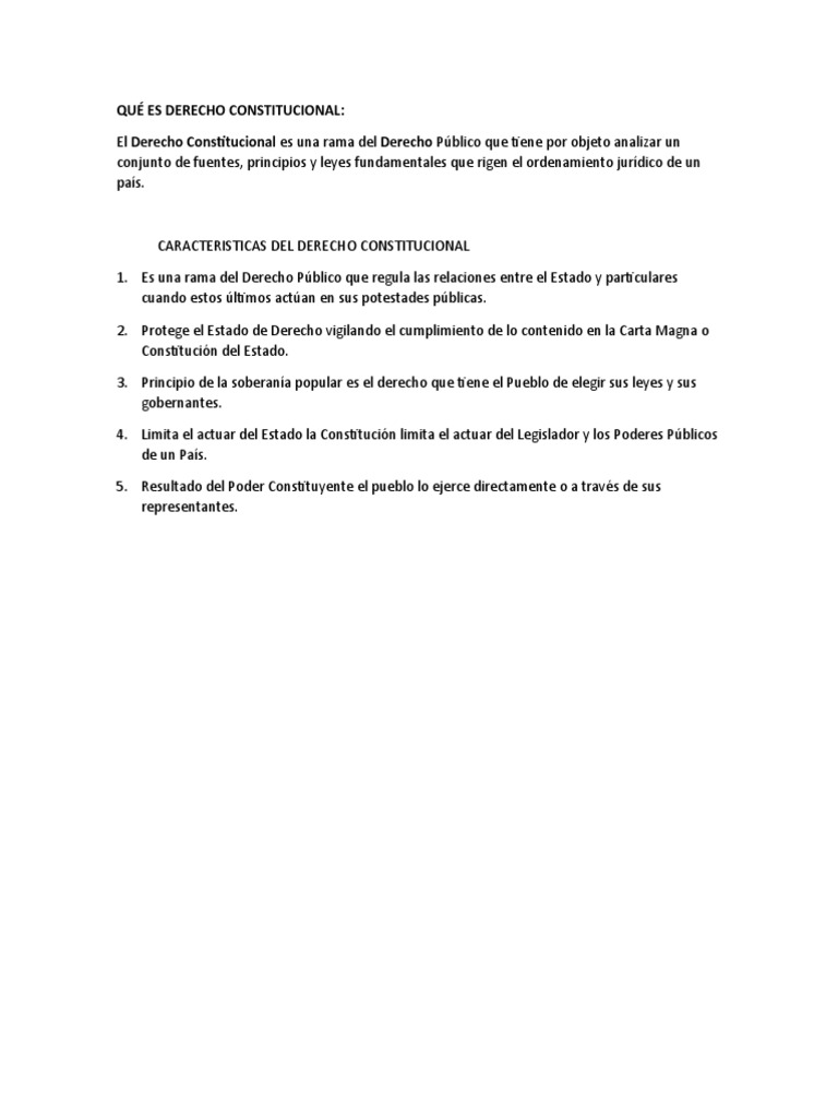 Qué Es Derecho Constitucional | PDF