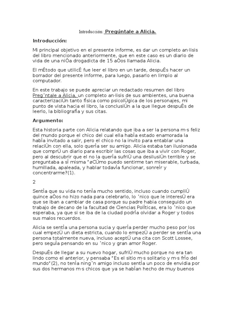 Libro Preguntale A Alicia | PDF | Dietilamida del ácido lisérgico | Amor