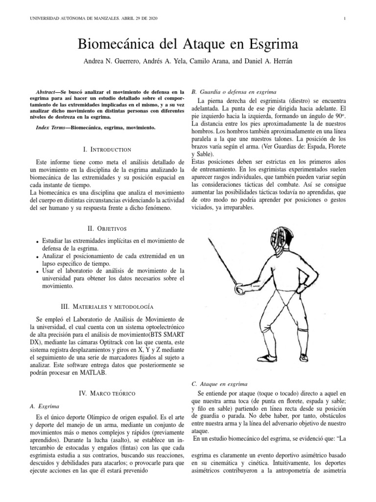 Biomecánica ATAQUE ESGRIMA | PDF | Esgrima | Rodilla